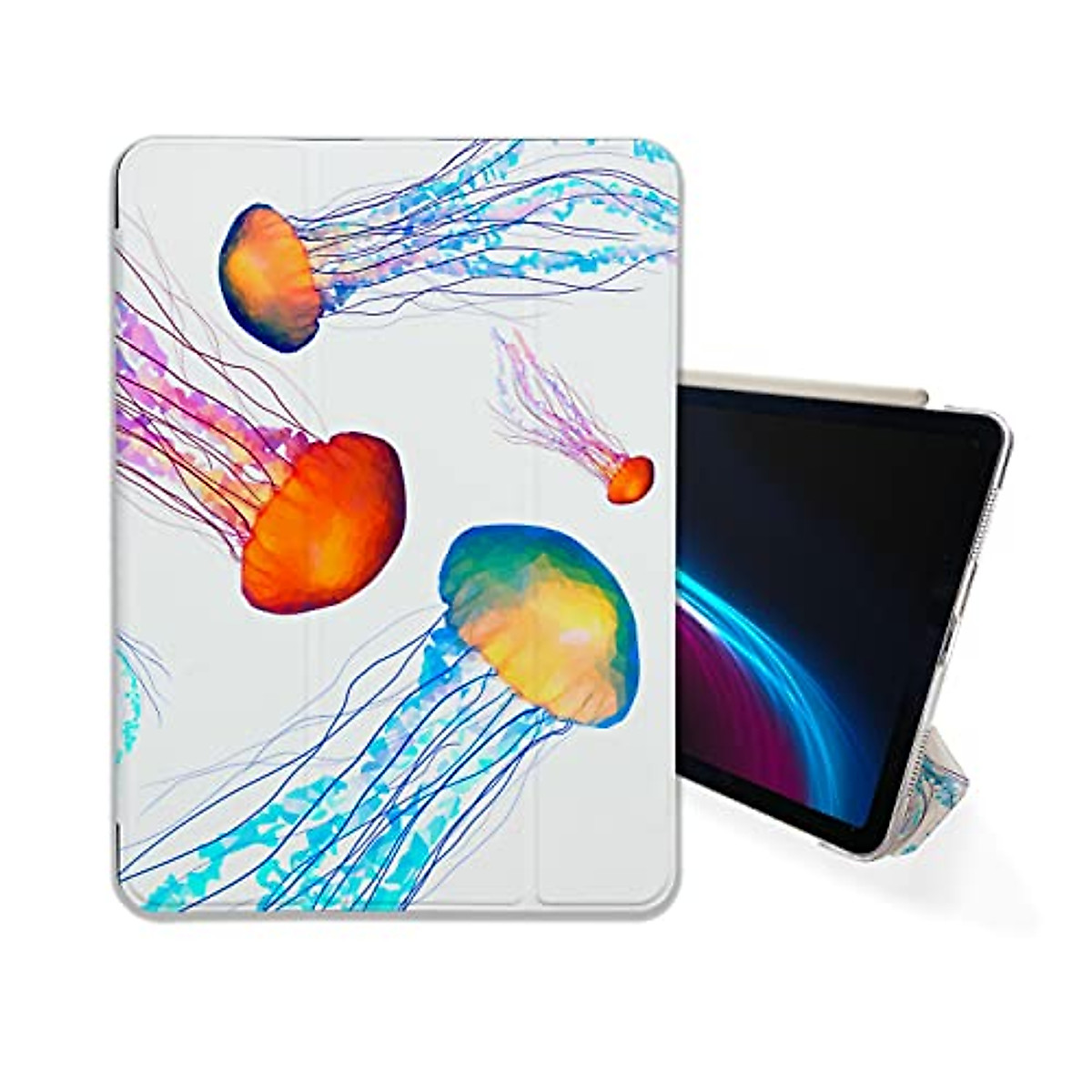 Cute Jellyfish Nature Ocean case Compatible with iPad Mini Air Pro 7.9 8.3 9.7 10.2 10.9 11 12.9 inch Pattern Cover New 2022 2021 Trifold Stand 3 4 5 6 7 8 9 Generation 478 (9.7" 5/6 gen)