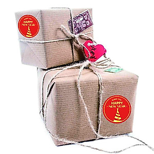 Happy New Year Stickers for Package Seals,Stickers for Cards Envelopes Package Boxes,1.5 Inch 500 Pcs