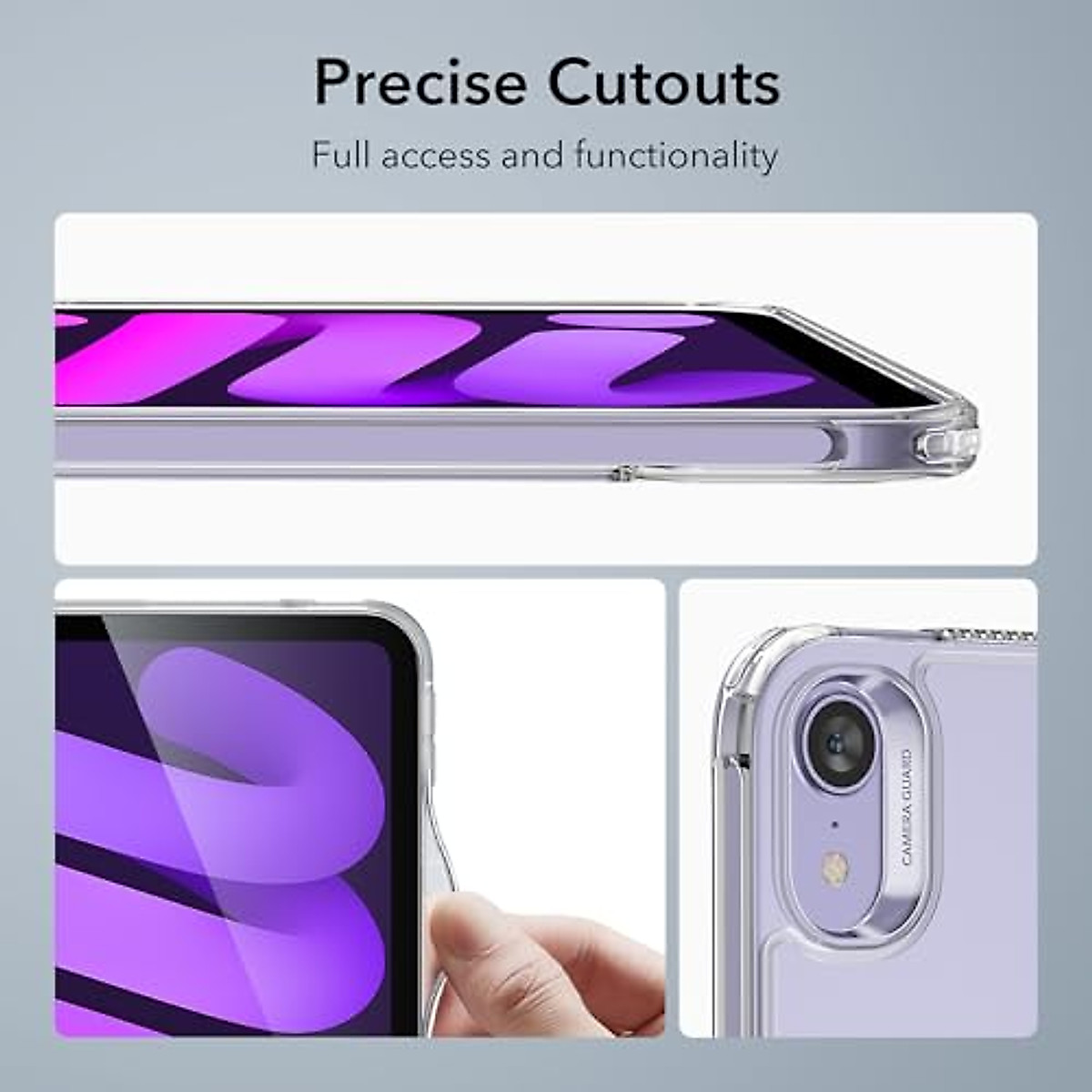 ESR for iPad Mini 7 A17 Pro Case, iPad Mini 7th/6th Generation Case (2024/2021), Slim and Light, Shock and Drop Protection, Yellowing Resistant, Hard Back, Supports Pencil Pro & Pencil(USB-C), Clear