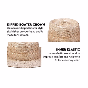 Lack of Color Women's Palma Boater (Natural, Small/Medium)