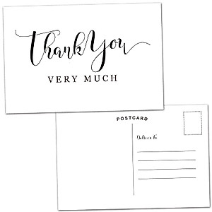KORTTITALO 50 Thank You Postcards, Double-Sided Thank You Cards for Wedding, Bridal Shower,Baby Shower, Birthday, Business, Blank Postcards, 4x6 Inches.