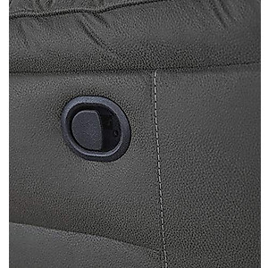 Signature Design by Ashley Jesolo Modern Faux Suede Double Reclining Loveseat with Center Console, Dark Gray