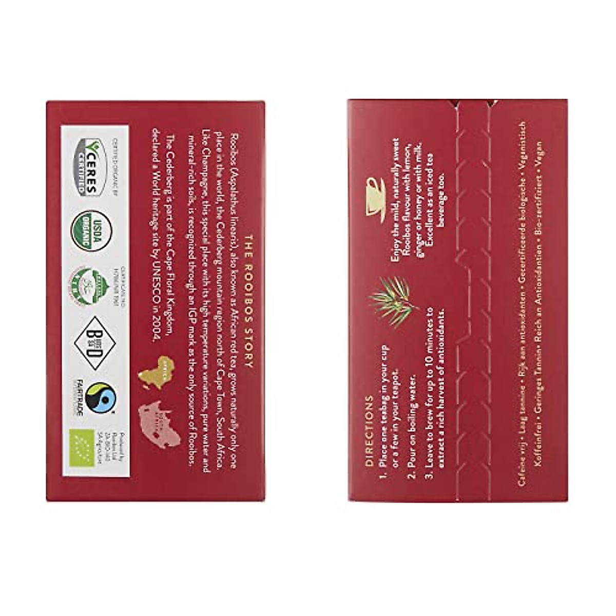 African Extracts Rooibos Tea - with Bonus SKINCARE Pack -160 Teabags USDA Organic South African 100% Pure Caffeine Free Fairtrade