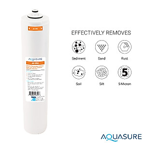 Aquasure ‎‎Premier Series Stage 1 Sediment & Stage 2 Carbon Block Replacement Water Filter Cartridge Bundle AF-PRE12, for AS-PR75/100 4-Stage Reverse Osmosis RO Under Sink Water Filtration System