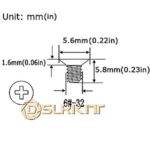 DSLRKIT 6/32#6-32 x 1/4in Flat Head Screw for 3.5in Hard Drive Hot Swap Caddy TRAY (pack of 50)