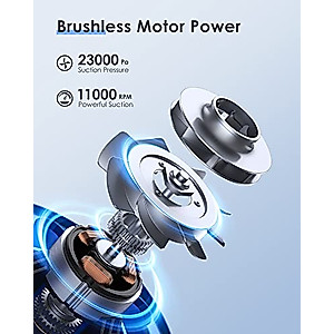 Lubluelu 23Kpa Cordless Vacuum Cleaner,Lightweight Vacuum with 225W Brushless Motor,Max 45 Min Runtime,Cordless Vacuum with Anti-Tangle Brush for Hardwood Floor Carpet Pet Hair Car Cleaning