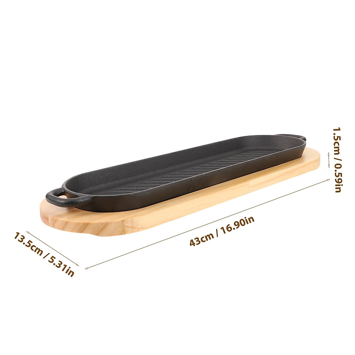 OKUMEYR Grill Plate Creative Baking Pan Steak Pan Cast Iron Serving Plate Frying Plate Steak Grill Pan Household Steak Pan Non-stick Steak Pan Cast Iron Steak Plate Grilling Food Pan