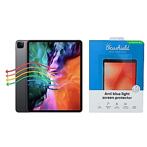 Ocushield Anti Blue Light Screen Protector for Apple iPad Pro 12.9" (2018-2022) - Blue Light Filter for iPad - Eye Protection - Accredited Medical Device - Anti-Glare
