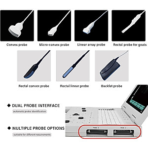 JZRYL Portable Vet/Veterinary B-Ultrasound Scanner with 3.5Mhz Convex Probe for Horse,Goat,Cow,Sheep and Pig use (3.5 MHz Convex Probe)