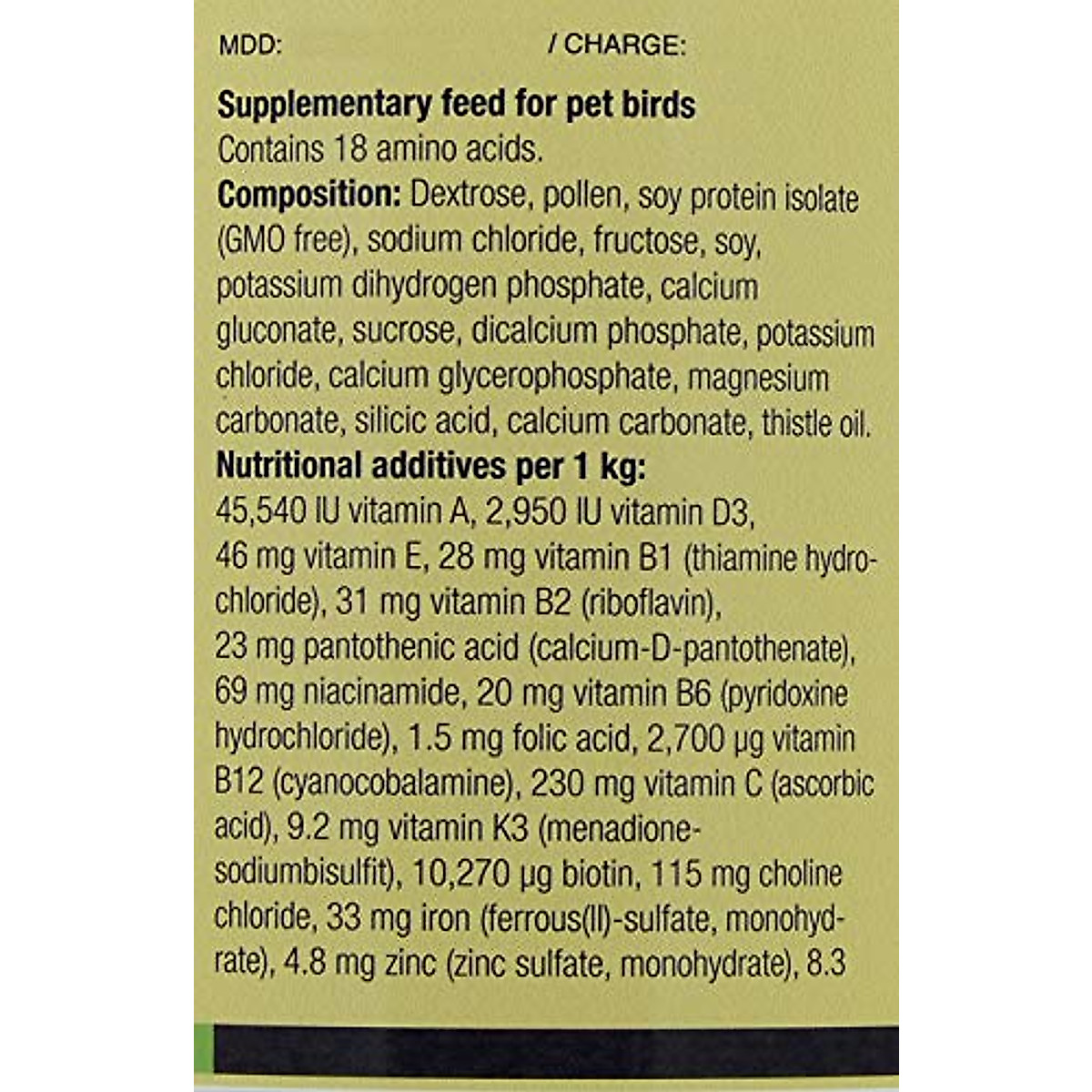 Nekton Tonic-I for Insect-Eating Birds 200Gm (7.05oz), Pale Yellow