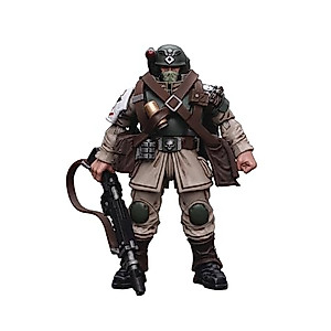 JoyToy Warhammer 40K: Astra Militarum Cadian Command Squad Veteran with Medi-Pack 1:18 Scale Figure