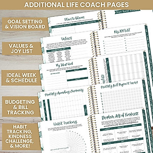 bloom daily planners 2024 Calendar Year Day Planner (January 2024 - December 2024) - 5.5” x 8.25” - Weekly/Monthly Agenda Organizer Book with Stickers & Bookmark - Boho Greenery