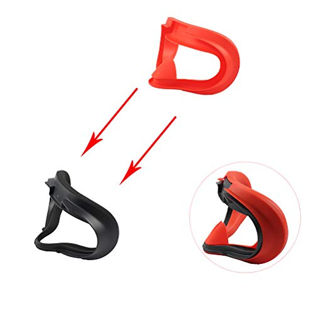 NUMONE VR Face Cover and for Oculus Quest 2, Silicone Eye Pad Compatible for Oculus Quest 2 VR Sweatproof Lightproof Silicone Cover Eye Pad