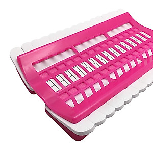 Fbshicung 30 Positions Floss Organizer Embroidery Shelf Thread Organizers for Cross Embroidery Thread Holder with 4Pcs Replaceable Paper Card Needle Holder (Rose)