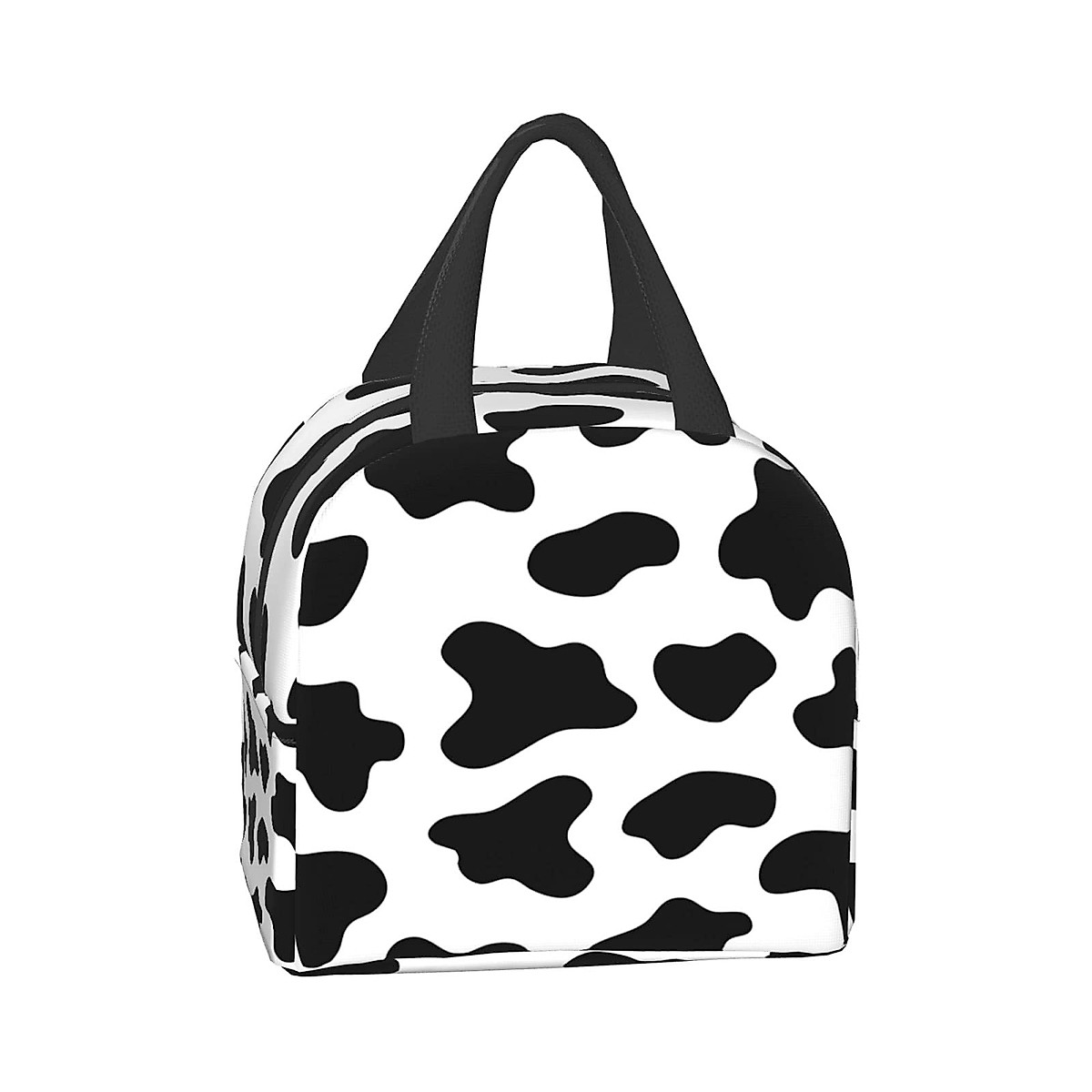 Cow Spots Cute Lunch Box Bento Travel Bag Picnic Tote Boxes Insulated Durable Container Shopping Bag Reusable Waterproof Bags For Adult Women Men