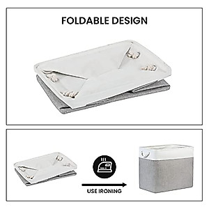 Bidtakay Large Storage Bins for Clothes Fabric Deep Baskets for Organizing Set of 2 Grey Fabric Pantry Storage Bins for Hallway Living Room Blankets 17x12x15 in Extra Large Shelf Tote Baskets