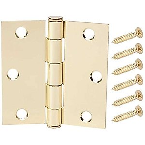 Everbilt 3 in. Satin Brass Square Corner Door Hinge