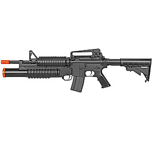 BBTac Airsoft Gun Electric Rifle Full Auto with Burst 3 Round Launcher, Rail System, Powerful AEG Shoot 6mm BBS