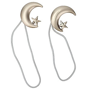 2PCS Strong Magnetic Curtain Tiebacks Modern Simple Style Drape Tie Backs Convenient Decorative Weave Rope Curtain Holdbacks Curtain Tiebacks Magnetic Curtain Buckle Drapery Holdbacks(Gold)