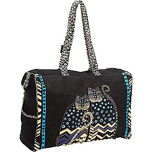 Laurel Burch Travel Bag with Zipper Top, Spotted Cats