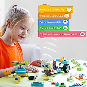 Programming Kit Compatible with Micro:bit, 12-in-1 Kids Graphics Programming, Robot Toy for Learning Code, Magnetic Electronic Module, Crowbits Inventor Kit (Micro:bit Not Included)