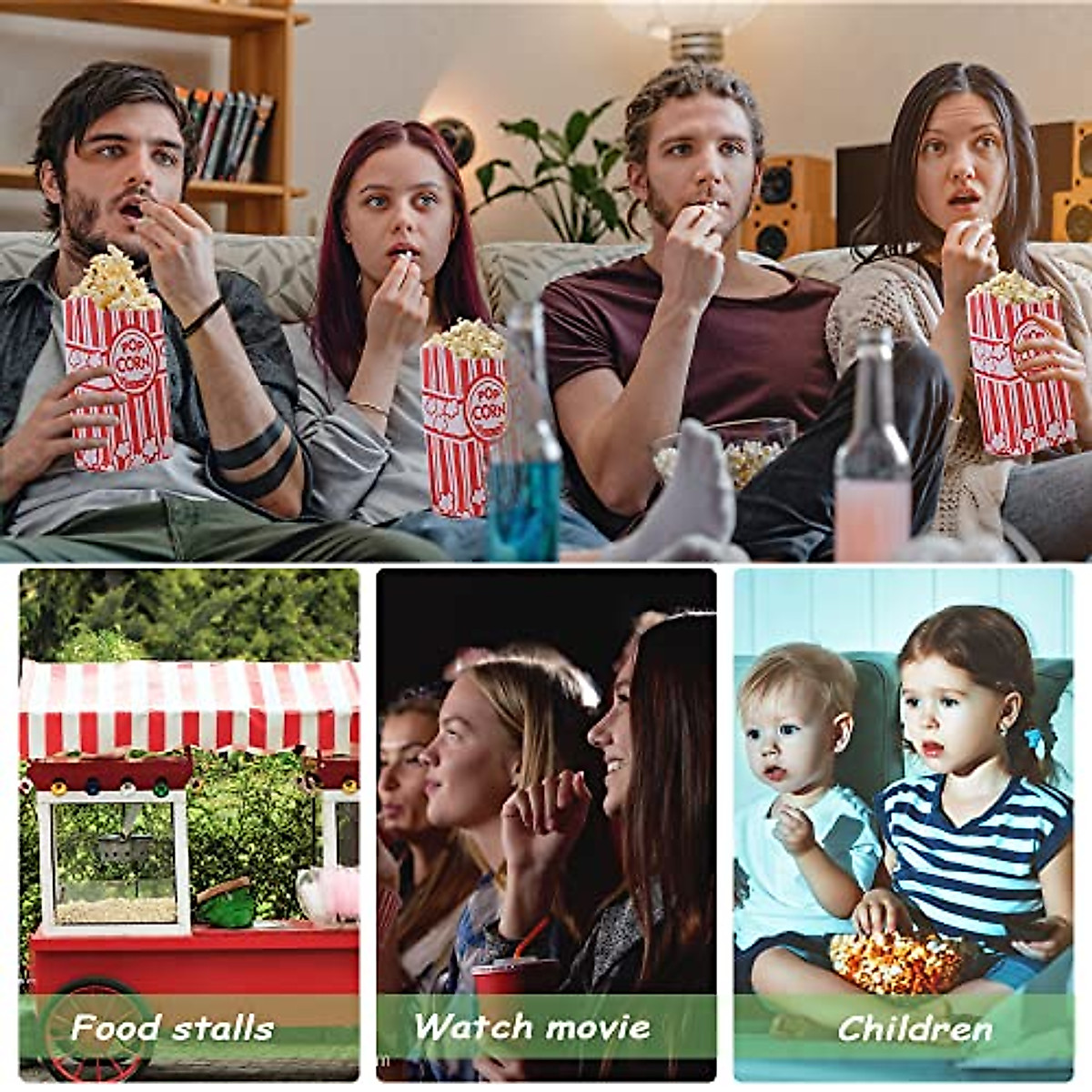 300 Pieces 1 oz Popcorn Paper Bags Small Pop Corner Bags Individual Servings for Popcorn Machine Party Disposable Pop Corn Storage Bag