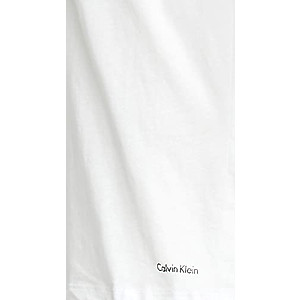 Calvin Klein mens 100% Cotton 3 Pack Short Sleeve Slim Fit V Neck, white - Large