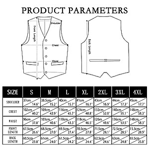 Hi-Tie 5PCS Vest Necktie Handkerchief Cufflinks Lapel Pin Set Jacquard Silk Formal Dress Vest Suit Set for Tuxedo,Champagne Paisley,X-Large