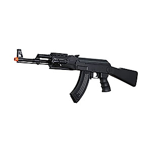 300 FPS Airsoft Tactical AK-47 Spring Airsoft Rifle w/Flashlight, Front Rail System, 300 Round Magazine, and Durable ABS Polymer Construction - Perfect for Precision Shooting and Film Makin