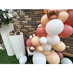 Beaumode DIY Matte Dusty Pink Peach Balloon Garland Matte Balloon Arch Wedding Cream Baby Shower Bridal Shower 1st Birthday Photo Backdrop Party Decoration (Dusty Pink and Peach)