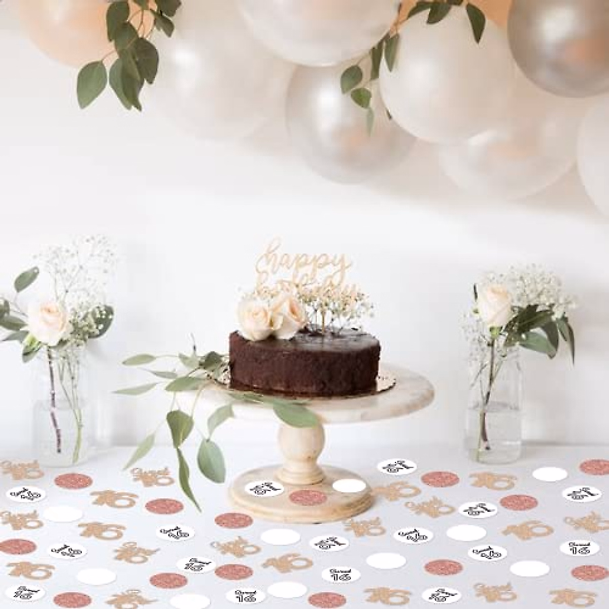 Sweet 16 Confetti, Rose Gold Table Confetti, Happy Birthday Confetti for Table Sweet 16 Table Decorations, Happy 16th Confetti Sweet 16 Birthday Decorations Sweet 16 Party Supplies