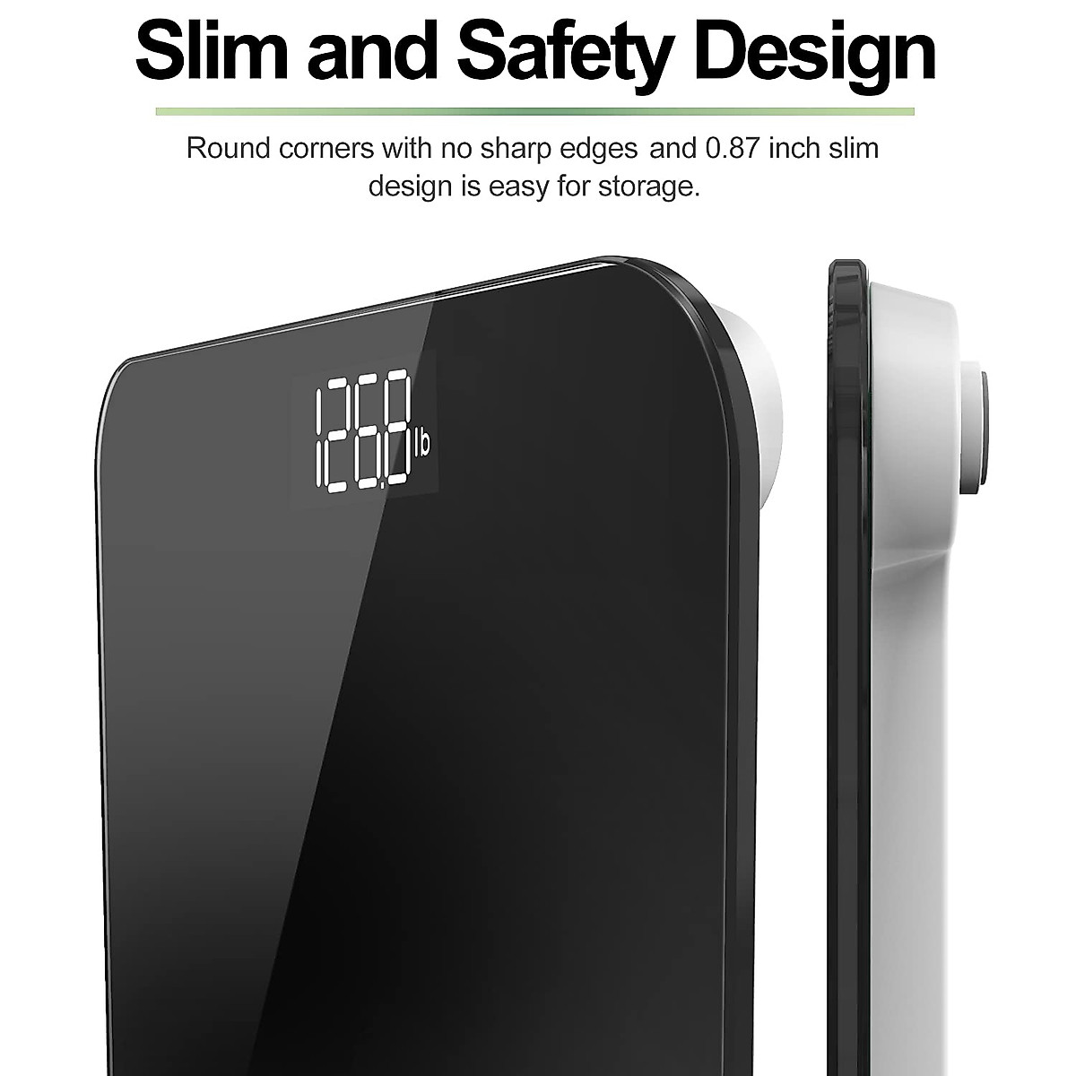 RENPHO Digital Bathroom Scale, Highly Accurate Body Weight Scale with Lighted LED Display, Round Corner Design, 400 lb, Black-Core 1S