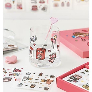PVC Sticker,Sticker Cartoon Pattern DIY Diary Sticker Scrapbook Stationery Stickers Kawaii Stickers (Happy Day)
