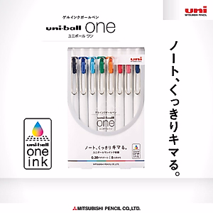 uni Ball One, Gel Ink 0.38mm Ballpoint Pen, 8 Colors Set (UMNS388C)