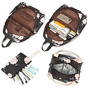 Pawsky School backpack for Teen Girls Women Lightweight School Bags College Bookbag Casual Daypack with Lunch Bag Pencil Case