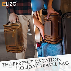 Leather Toiletry Bag For Men Women Dopp Kit Mens Hanging Toiletry Bag (PREMIUM LEATHER) Travel Toiletry Bag for Traveling Extra Large Toiletry Bag Cosmetic Travel Bag for Toiletries Shaving Bag