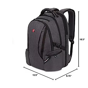 SwissGear ScanSmart Laptop Backpack, Fits Most 16" Notebook Computers, Swiss Gear Outdoor, Travel, School Bag Bookbag, Black Color