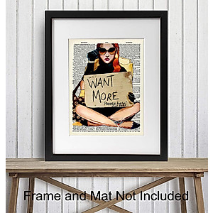 Funny Glam Fashion Graffiti Dictionary Art – Upcycled 8x10 Chic Unique Gift for Designer, Fashionista - Urban Street Art Home Decoration Poster for Women, Wife, Teens, Dorm Room – Cool Dope Wall Decor