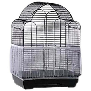 4 Colors Bird Cage Skirt, Large Size Ventilated Soft Nylon Bird Cage Cover Shell Seed Catcher for Pet Products 52-98.4inch Circumference Mesh Pet Bird Cage Prevent Seeds from Falling (White)