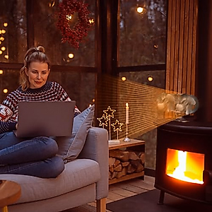 VEVOR Wood Stove Fan Heat Powered, 8 Blades Fireplace Fan Non-Electric, Quiet Thermoelectric Fan for Wood Burning Stove/Pellet/Log Burner, (with Accessories Magnetic Thermometer), Dual Motors