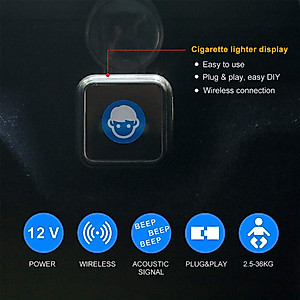 EASYGUARD BAS001 Baby Car Seat Alarm Reminder car Baby Seat pad Alarm System, Baby in Car Reminder Warning with Light and Sounds Remind When Power Off or Unbuckle DC12V