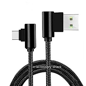 3 Pack 6FT 90 Degree Right Angle Braided Type C Fast Charging Cable USB-C Quick Charger Power Charge Cord for Samsung Galaxy S8 S9 S10 S20 S21 Ultra 5G FE S21 S21+ Note 8 9 10 A20 A21 A50 A51 A70 A71