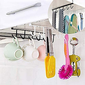 Kitchen Storage Rack Cupboard White Hanging Hook Hanger Chest Storage Organizer Holder (White)