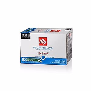 Illy Coffee K Cups - Coffee Pods For Keurig Coffee Maker – Classico Decaf Roast – Notes of Caramel - Mild, Flavorful & Balanced Flavor Pods of Coffee - No Preservatives – 10 Count