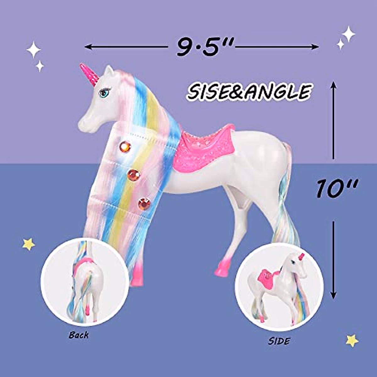 Princess Doll and Magic Light Unicorn Playset, Unicorn Princess Toys Gifts for Girls Kids Aged 3 4 5 6, Present for Christmas, Birthday