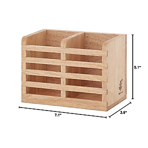 Fuji Boeki 96137 Bonheur Cutlery Storage Stand, Wood, Divider Included, Natural