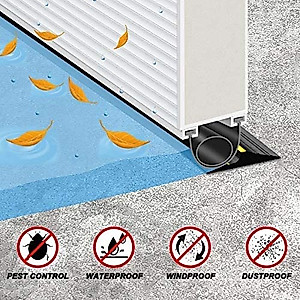 Jin&Bao Universal Garage Door Threshold Seal Strip 20FT Kit, Bottom Waterproof Rubber Weather Stripping Replacement