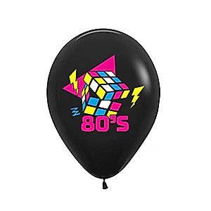 Back to the 80s Party Decorations 50 pack 12 inches Boombox&Skate Latex Balloons for Birthday Party 80s Party Supplies 1980s Themed Party Decorations Neon Party Supplies…
