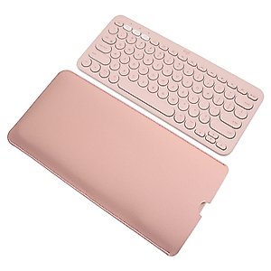 PU Leather Keyboard Sleeve Case for Logitech K380/Logitech Pebble 2/Logitech Pebble Keys 2 K380s Multi-Device Keyboard, Logitech K380 Mac Windows Chrome OS Keyboard Cover Skin Protector-Pink