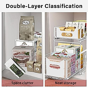 PIGTAB Under Sink Organizers and Storage - Efficient Bathroom Organization and Kitchen Organizer with Anti-Drop Design (2-Pack, White)…